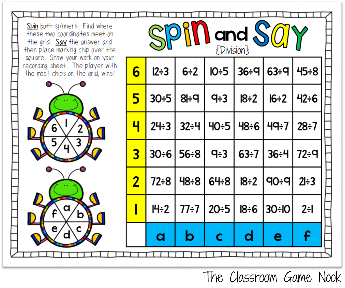 The Classroom Game Nook: "Spin and Say!" {A Math Game Freebie}