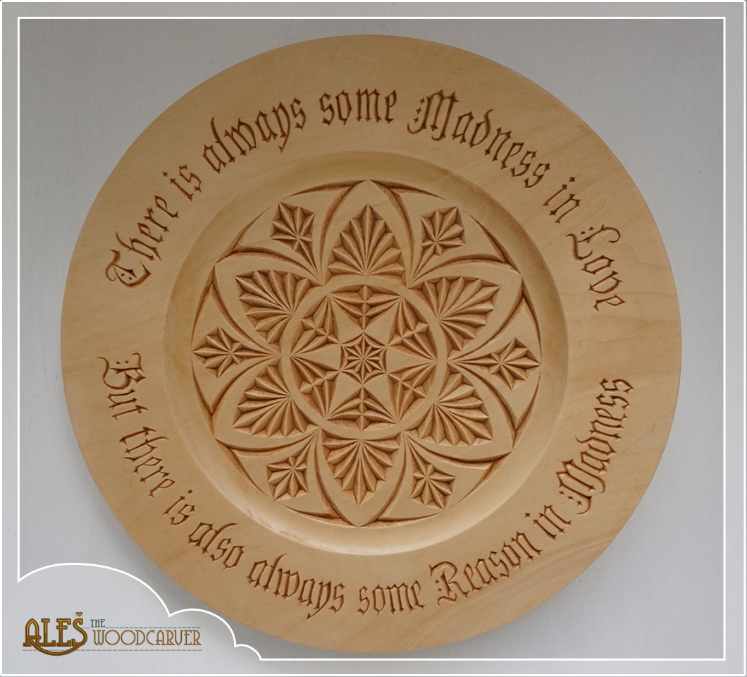 Ales the woodcarver: Large basswood plates - chip carving