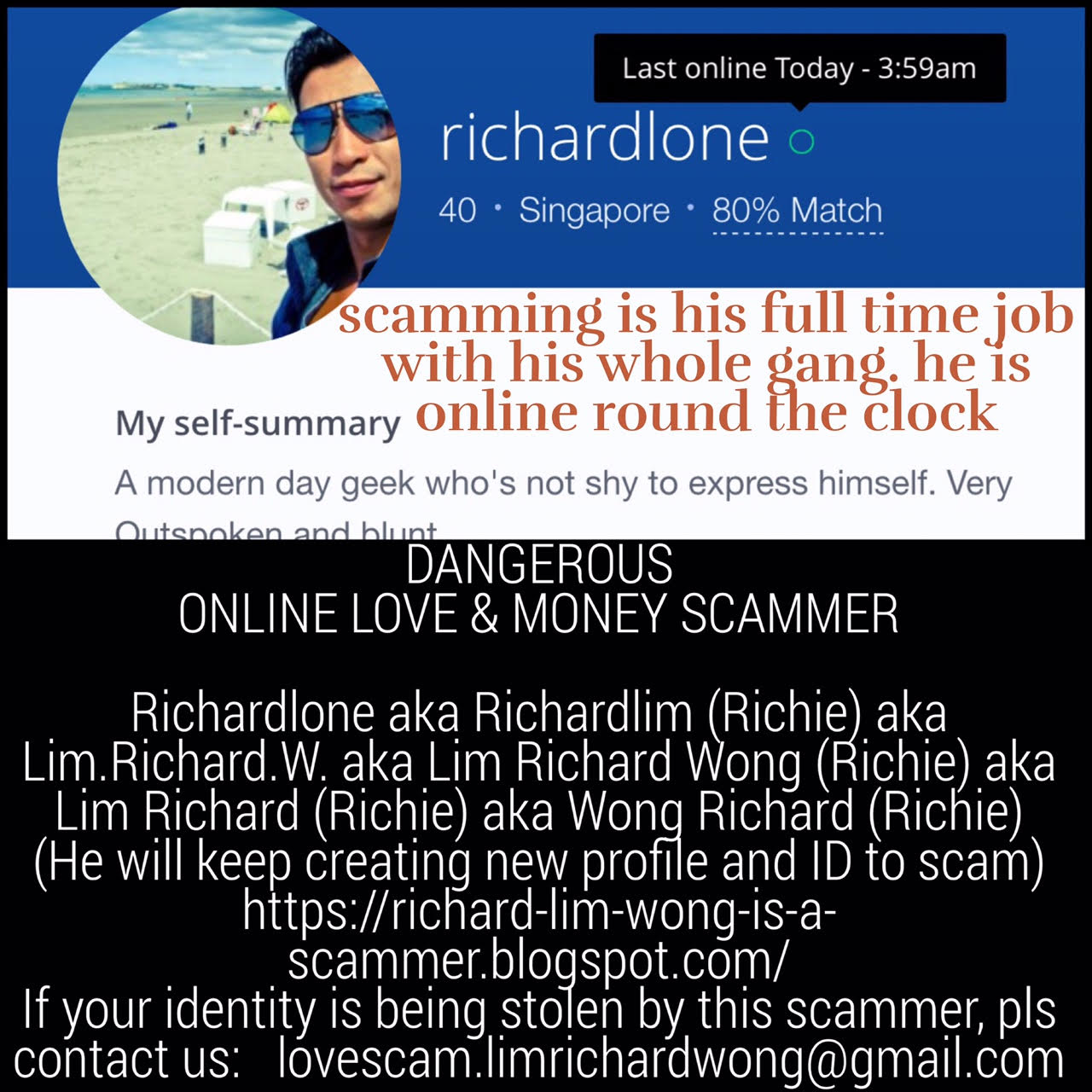 Richard Lim Wong Is A Scammer: LIM RICHARD WONG SCAM / WONG RICHARD ...