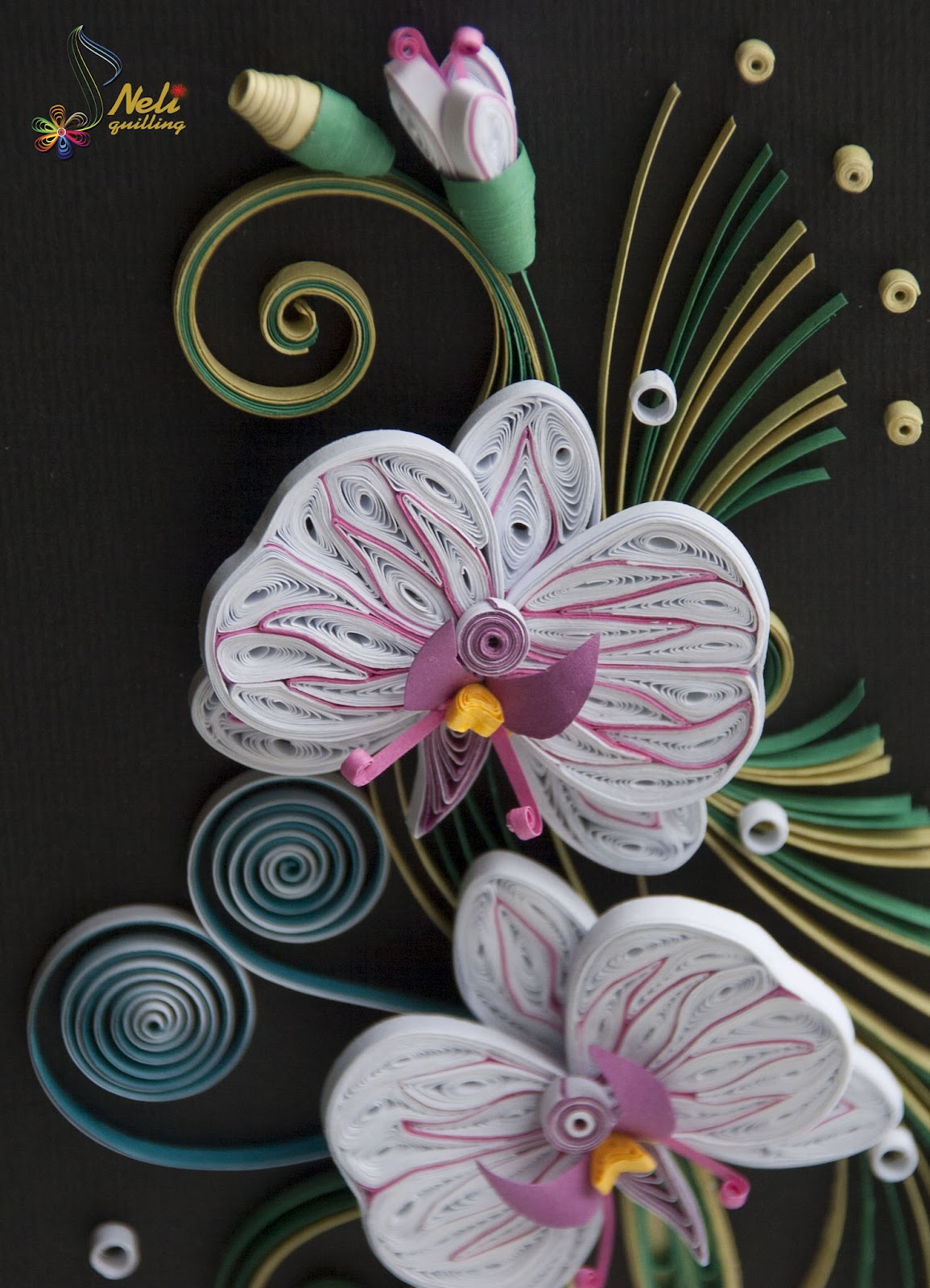 Neli Quilling Art: Quilling card - orchids 2