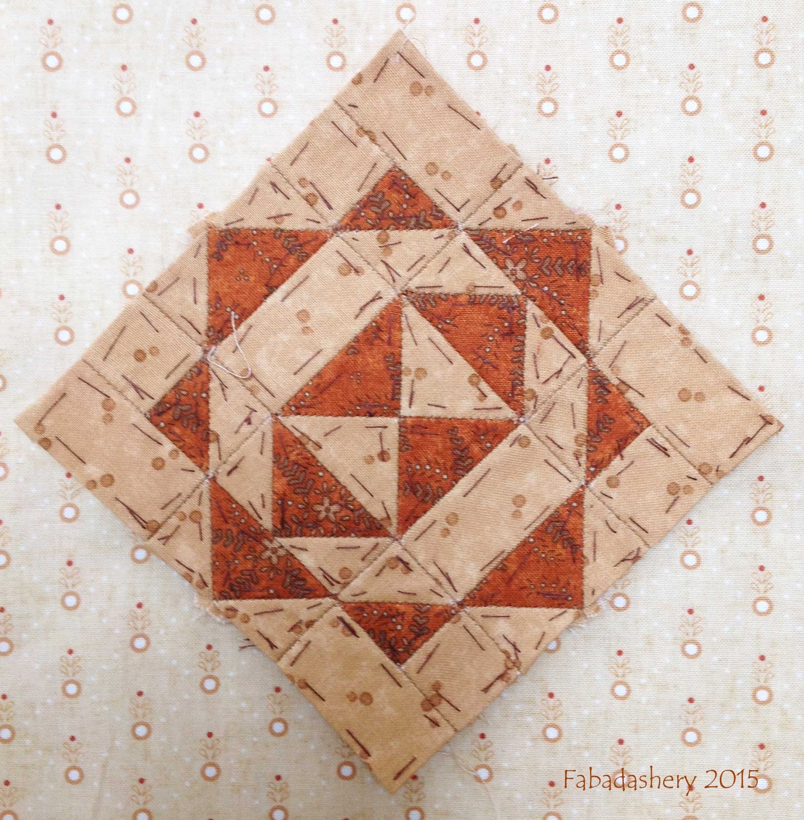 Fabadashery: Dear Jane Quilt - Block A2 One, Two Buckle My Shoe