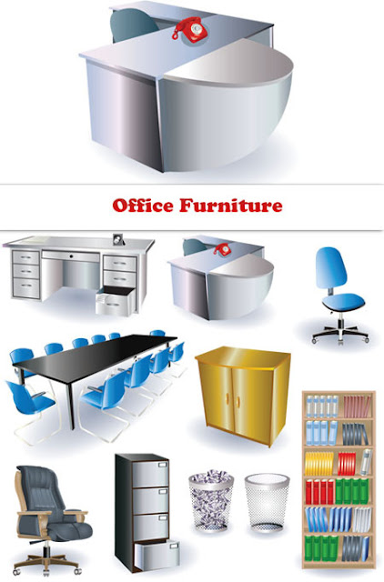 Quality Graphic Resources: Office Furniture - Vector Clipart