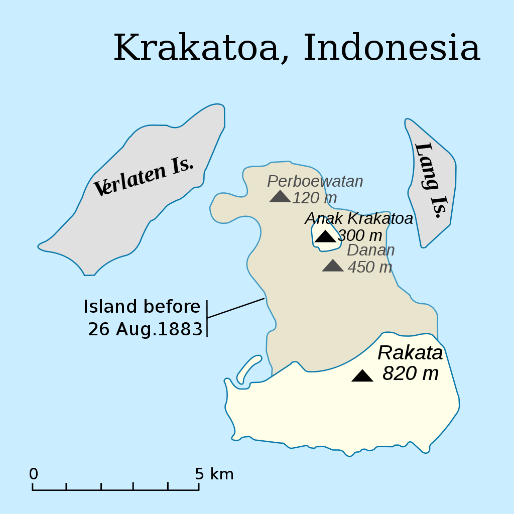 Krakatoa Volcano Indonesia Map