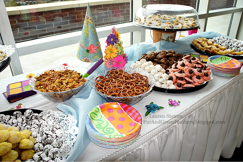 Fur and Green Feathers: Candy and Cookie Tables