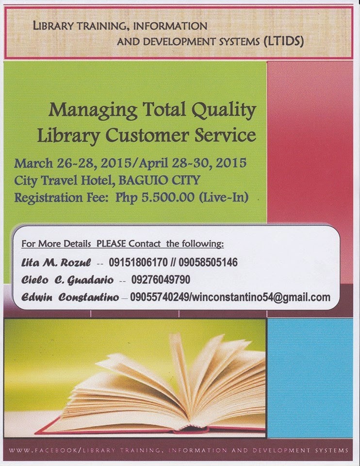 PLAI - Southern Tagalog Region Librarians Council: Managing Total ...