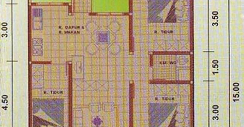 DESAIN DENAH RUMAH 8X12 1 LANTAI KAMAR 3 MODERN | MODELRUMAHE.com