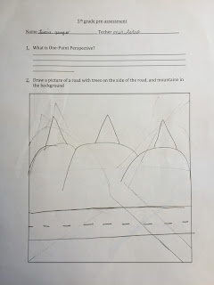 Elements of the Art Room: 5th grade One Point Perspective Landscapes
