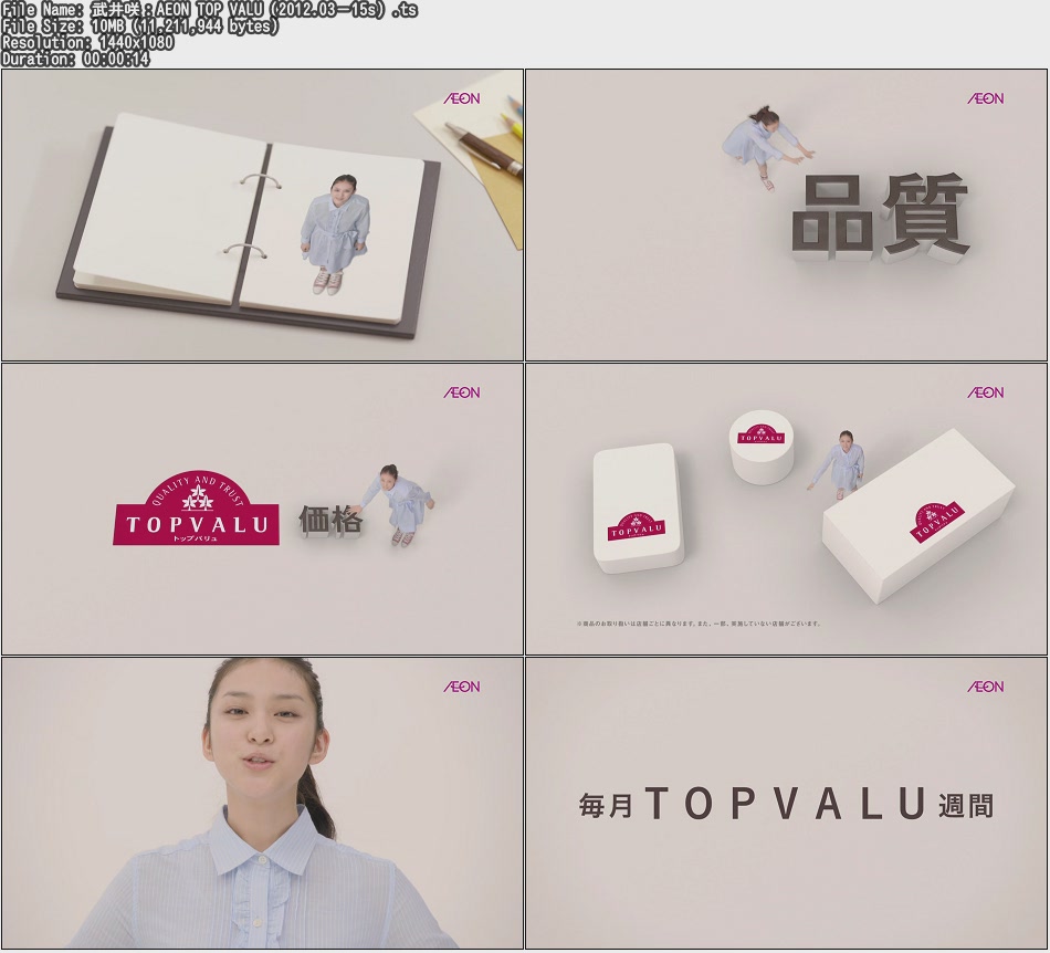 武井咲：AEON TOP VALU（2012.03－15s）