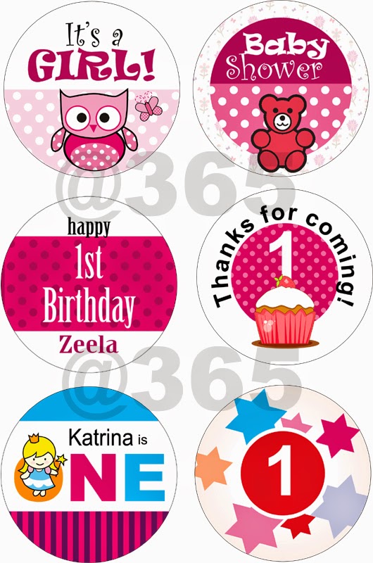 @three65: 1st Birthday Labels