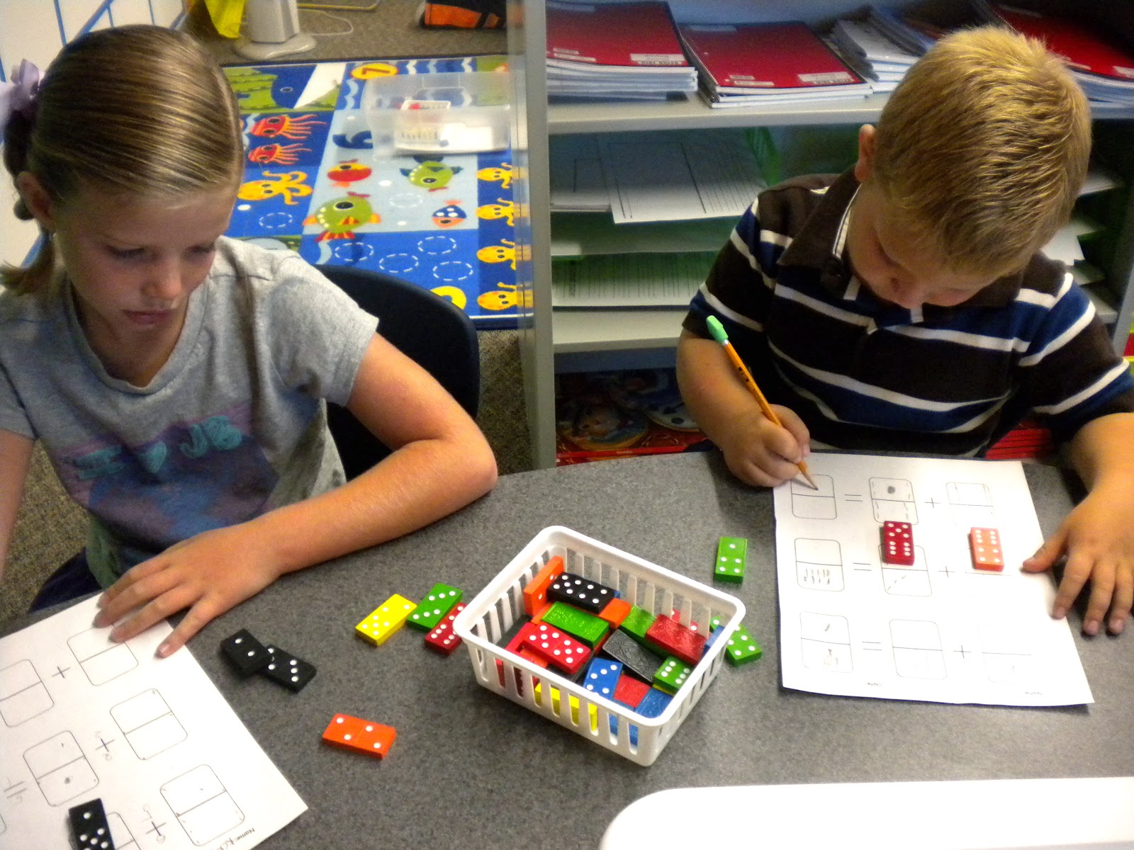 Mrs. Shaffer's 1st Grade Class: Pictures of partners working with their ...