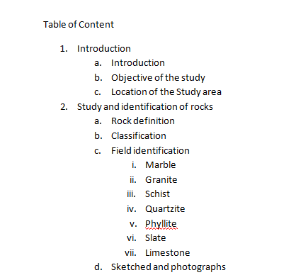 Geology Field Report Format and Content - Web Designer| Civil Engineer ...