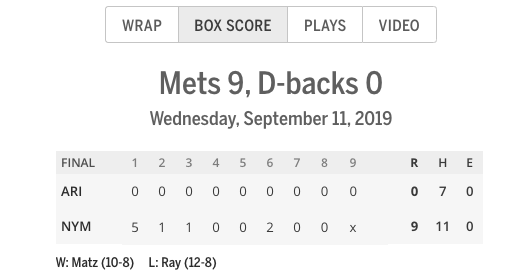 Simple Truth Television: The New York Mets Score 9 Runs and 11 Hits on 9/11