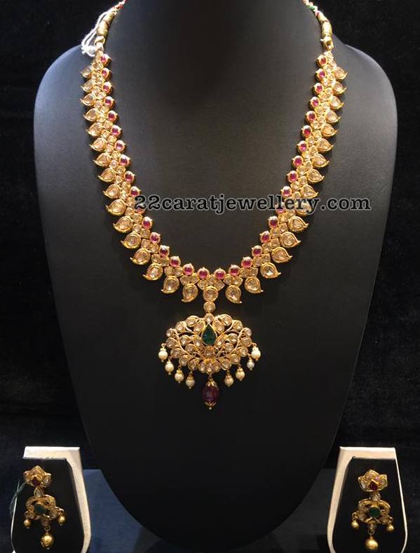 CZ Mango Necklace 110 Grams - Jewellery Designs
