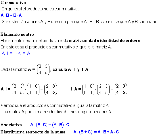 MATE II INTEGRALES: PROPIEDADES DE LAS OPERACIONES CON MATRICES