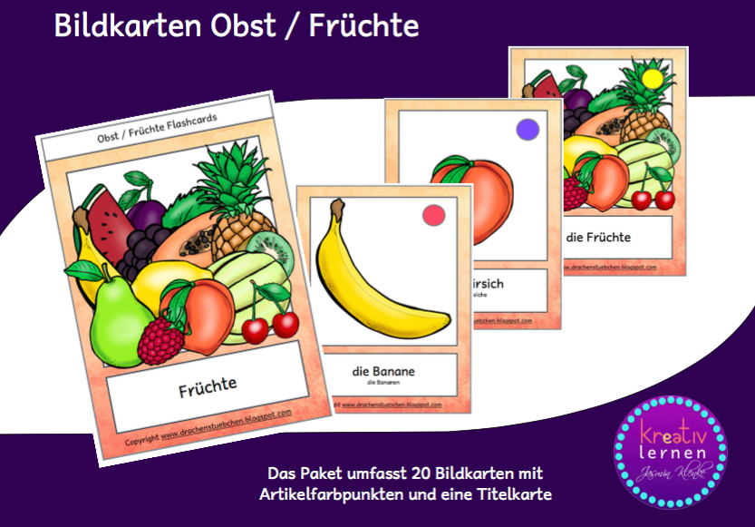 Drachenstübchen: Bildkarten: Obst für Kinder mit Deutsch als Fremd ...