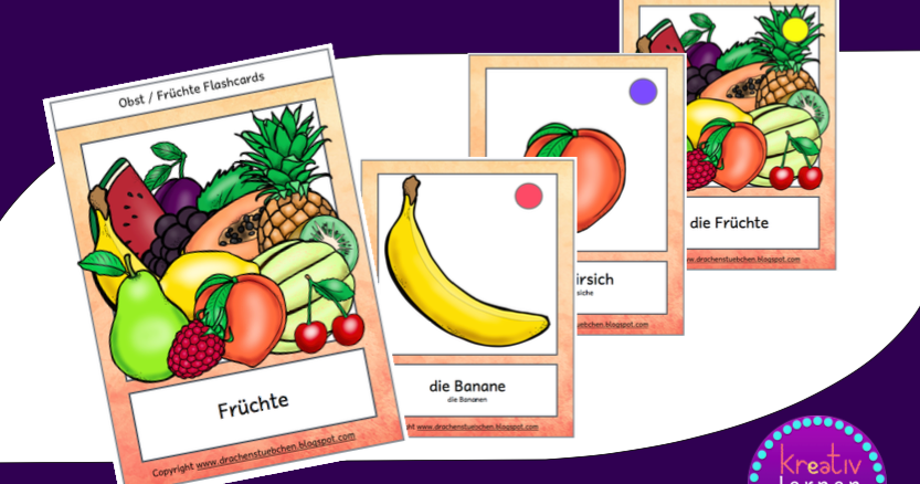 Drachenstübchen: Bildkarten: Obst für Kinder mit Deutsch als Fremd ...