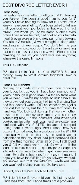 Best Divorce Letter I Have Ever Read Interessante Florious