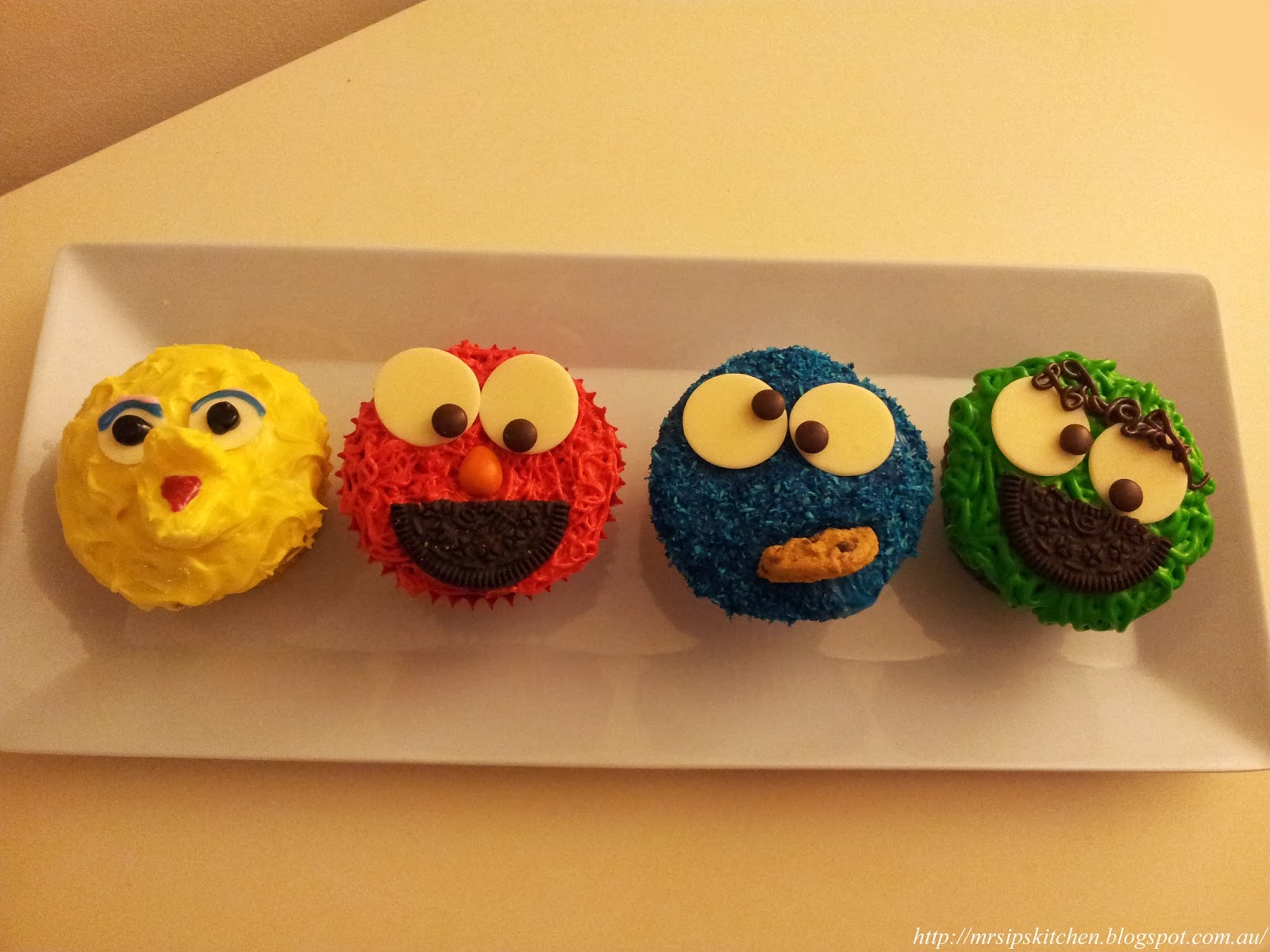 Mrs. Ip's Kitchen: Sesame Street Character Cupcakes