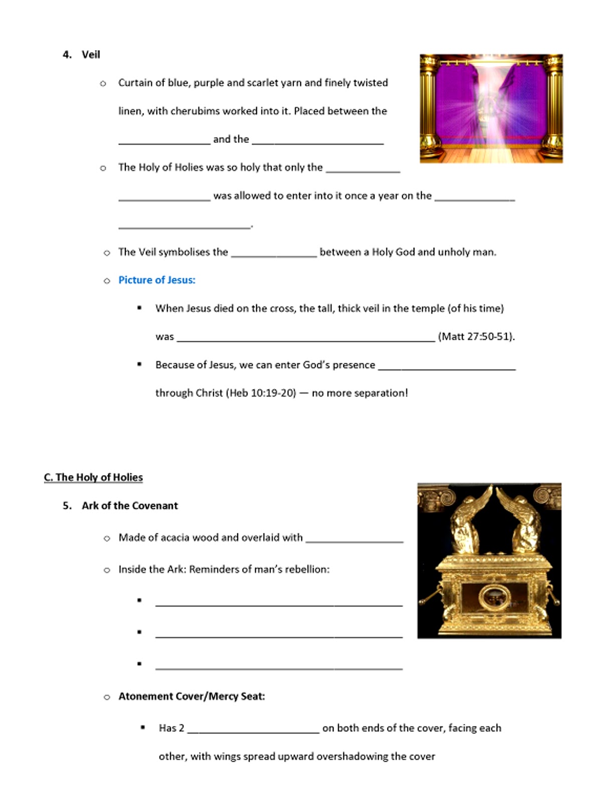 Growing Kids in Grace: The Temple’s Furnishings