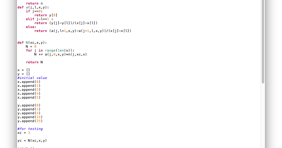 Nugroho's blog.: Newton Polynomial in Python