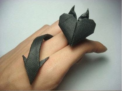 DIY Origami Devil Heart Ring - The Idea King