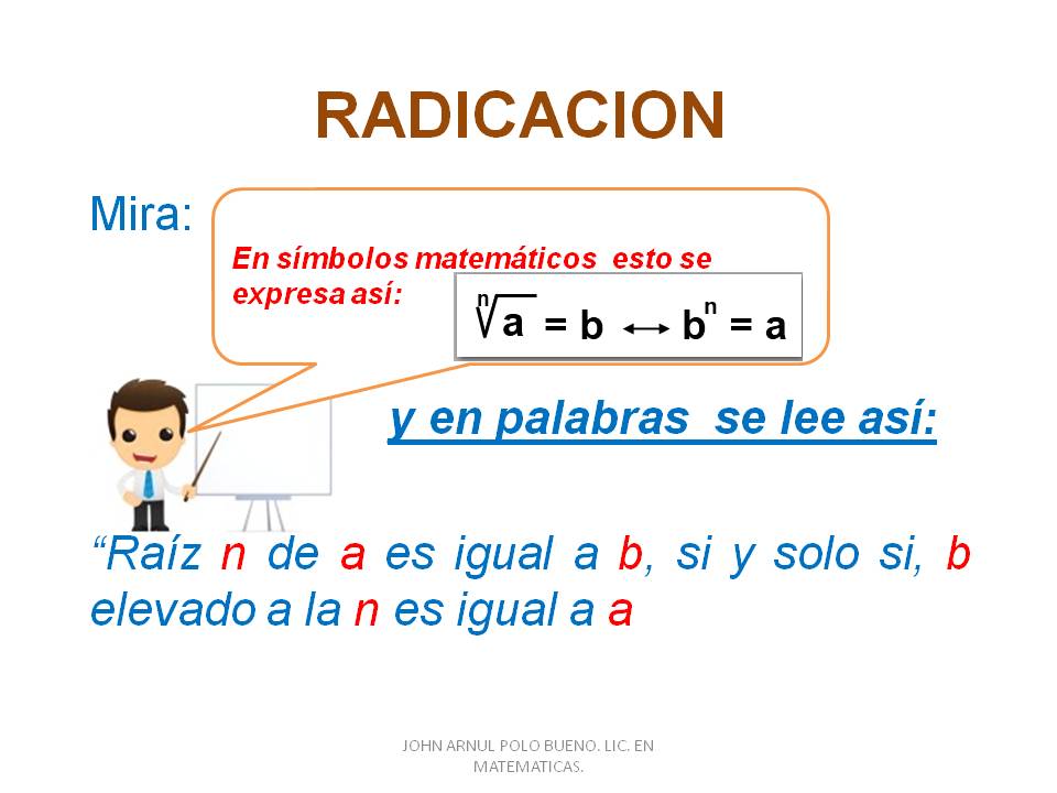 Arriba la matematica: Radicacion