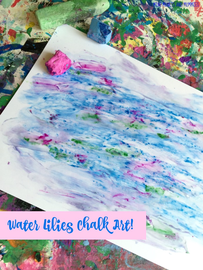Mini Monets and Mommies: Chalk Finger Paint with Monet's Water Lilies Mini Monets and Mommies: Chalk Finger Paint with Monet's Water Lilies