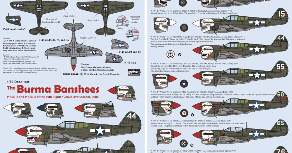 Burma Banshees Blog: New 80th FG decals in 1/72