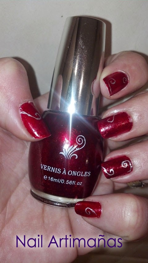 nail artimañas: Reto Tipos de Esmaltes 9: Shimmer Rojo