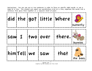 Teacher Tam's Educational Adventures: Cut-and-Glue Sentences for Spring ...