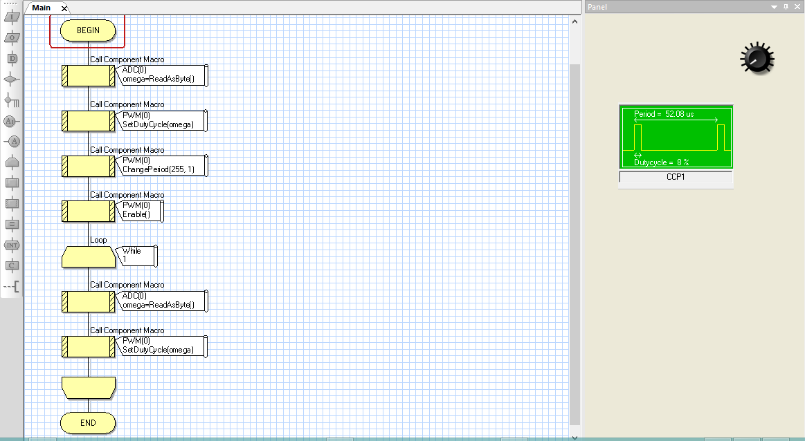 Mechatronics And You : Flowcode Lesson 2 ADC and PWM with PIC 16f877A