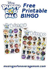 Musings of an Average Mom: Free Printable Puppy Dog Pals BIngo