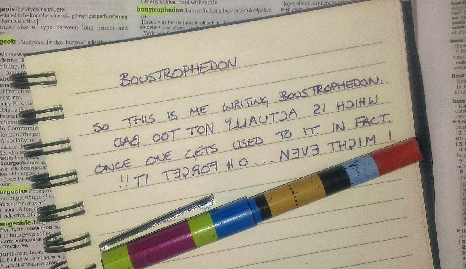 Lexicolatry: Boustrophedon - Write, Left, Right, Left ...