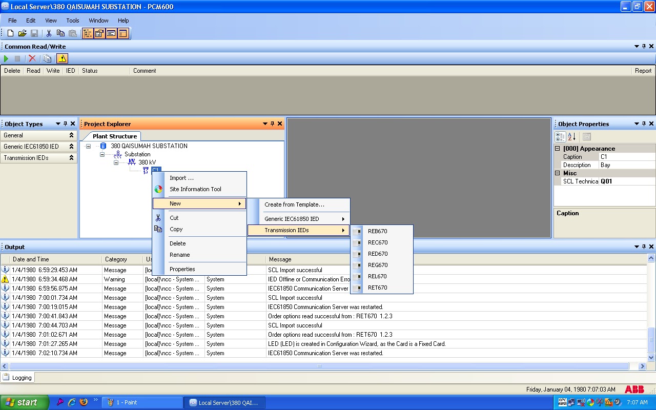 Substation Testing and Commissioning: RED RELAY CONNECT WITH PCM600