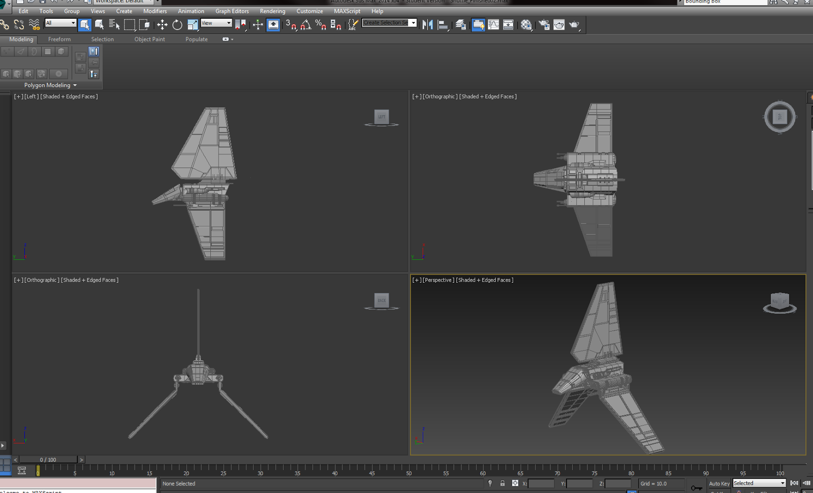 3D Modelling and Animation: Lambda Class Imperial Shuttle Model