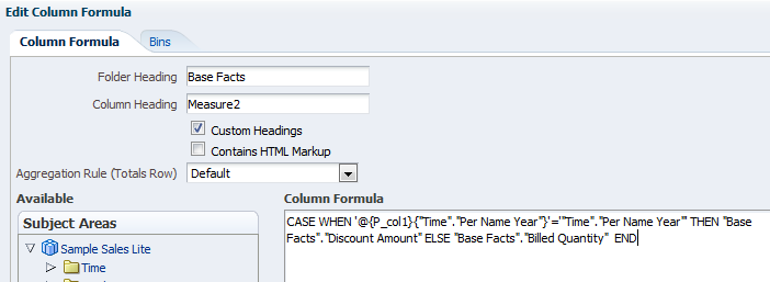 Obiee In Il Obiee Selecting Columns Dynamically Part2 Simple Prompt