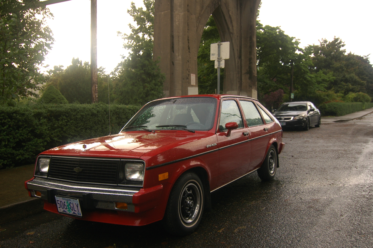 OLD PARKED CARS.: 1983 Chevrolet Chevette CS.