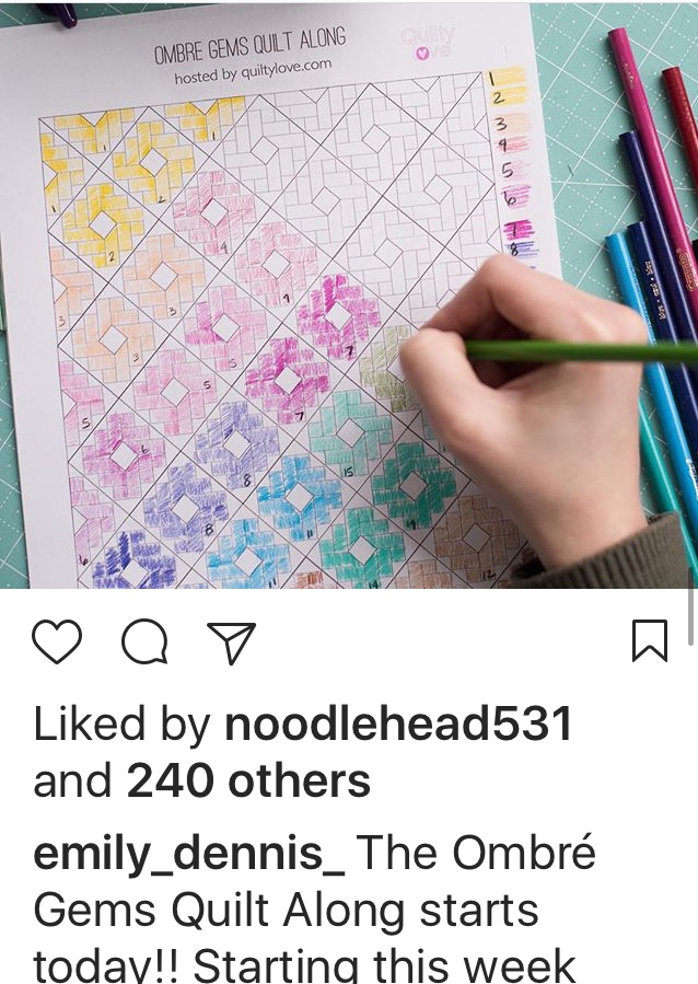 a maiden hair fern: ombre gem quilt along- wk 1