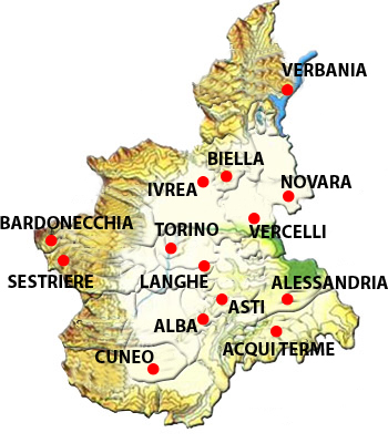 Mappa di Piemonte Regionale | Italia Mappa Regionale