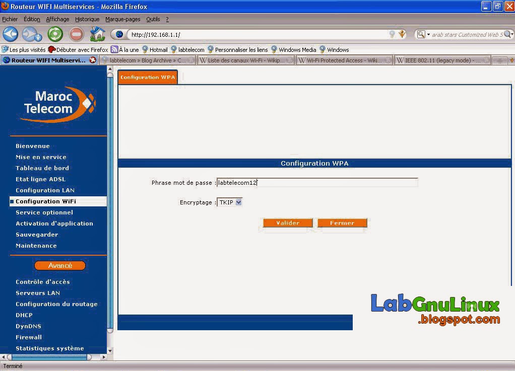 Configuration du modem routeur SAGEM 2404 - Topnet