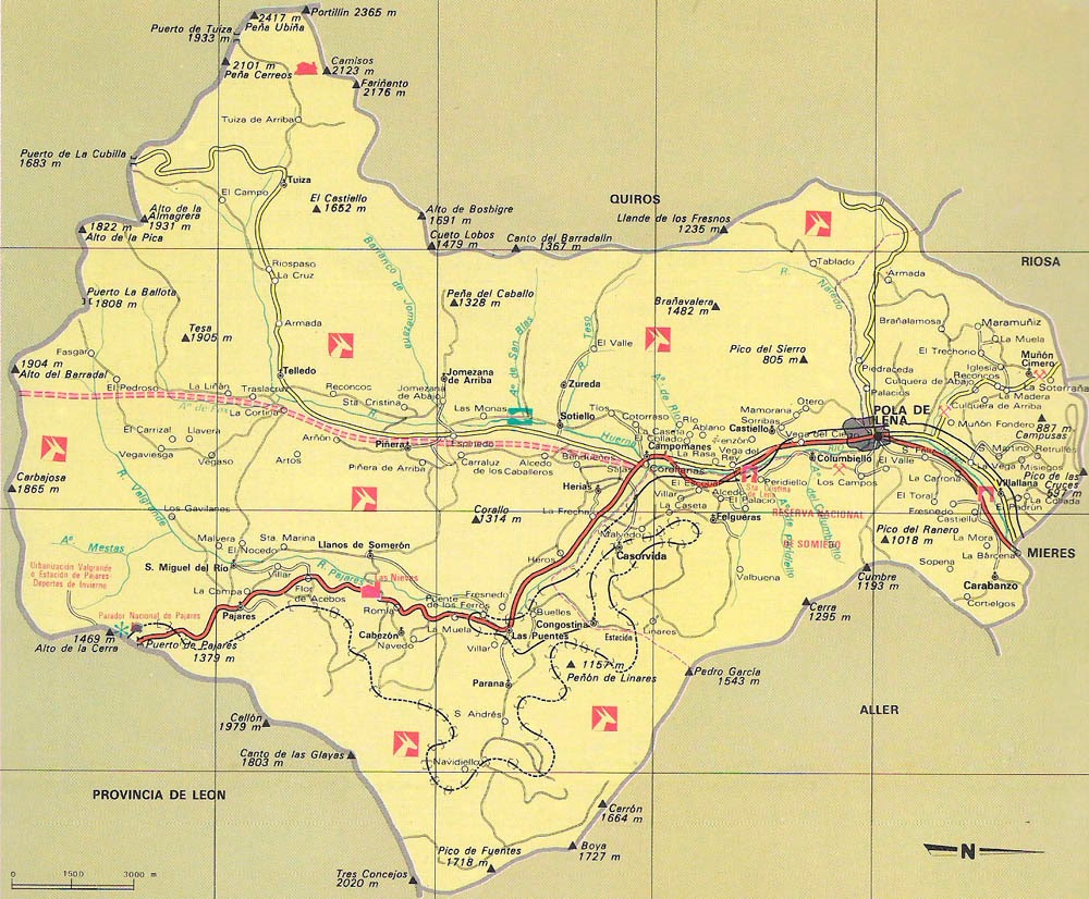 Mapa del Concejo de Lena | Así ye Asturias