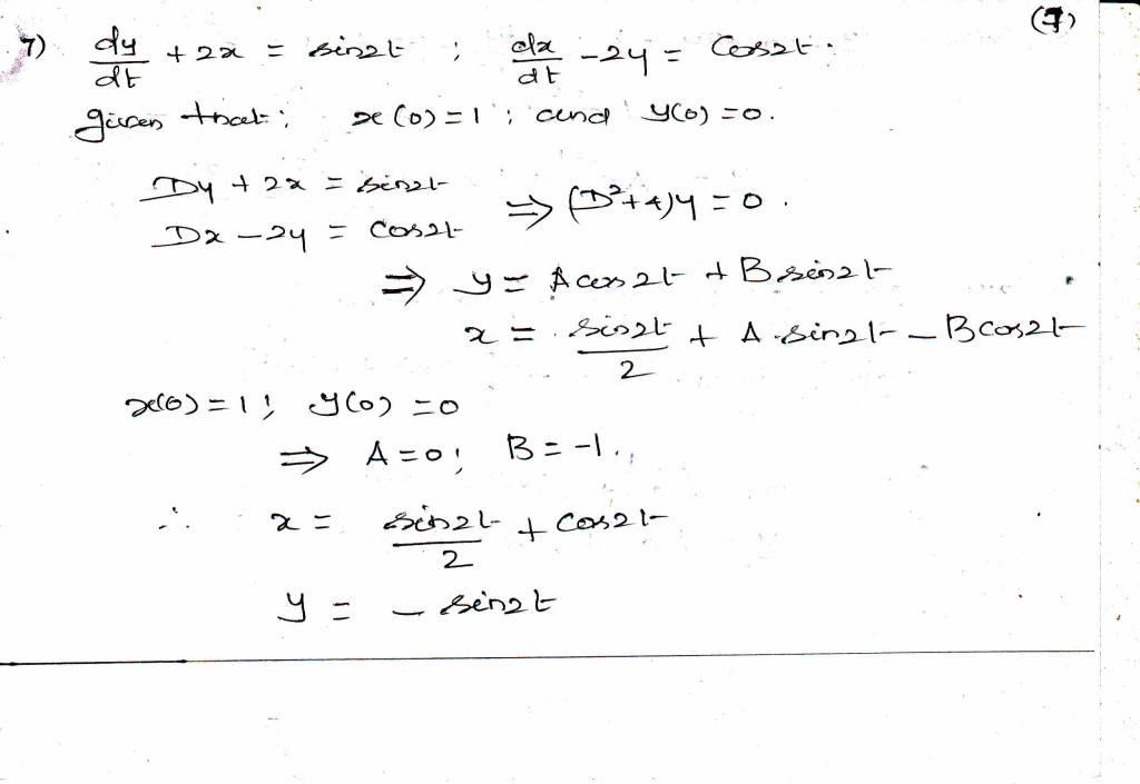 Tpgit Mathematics Simultaneous Linear Differential Equations