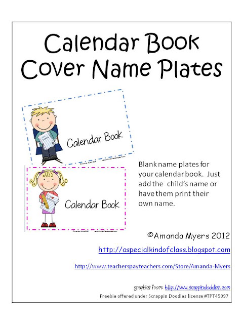 Classroom Freebies Too: Calendar Book Freebies