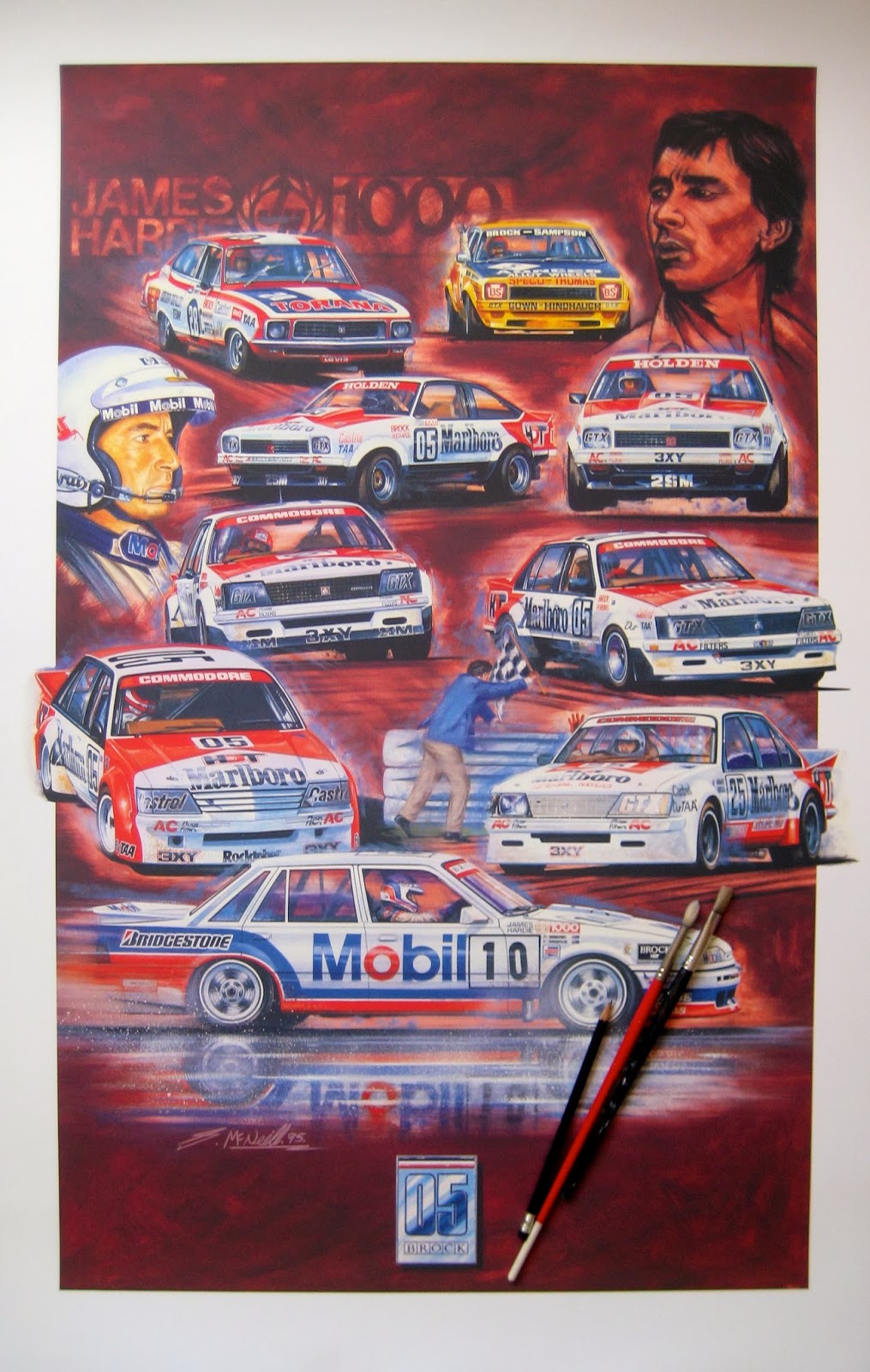 Greg McNeill Art: Limited Edition Print - Peter Brock, 9 Bathurst Victories