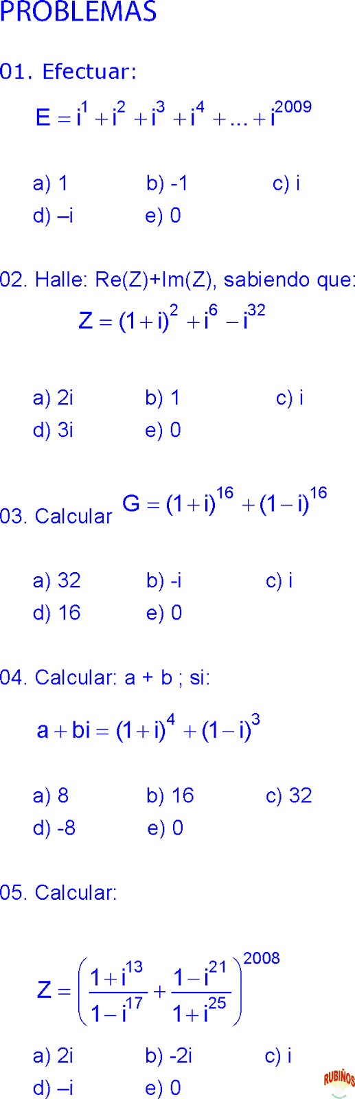 NÚMEROS COMPLEJOS PROBLEMAS RESUELTOS DE ÁLGEBRA PREUNIVERSITARIA pdf