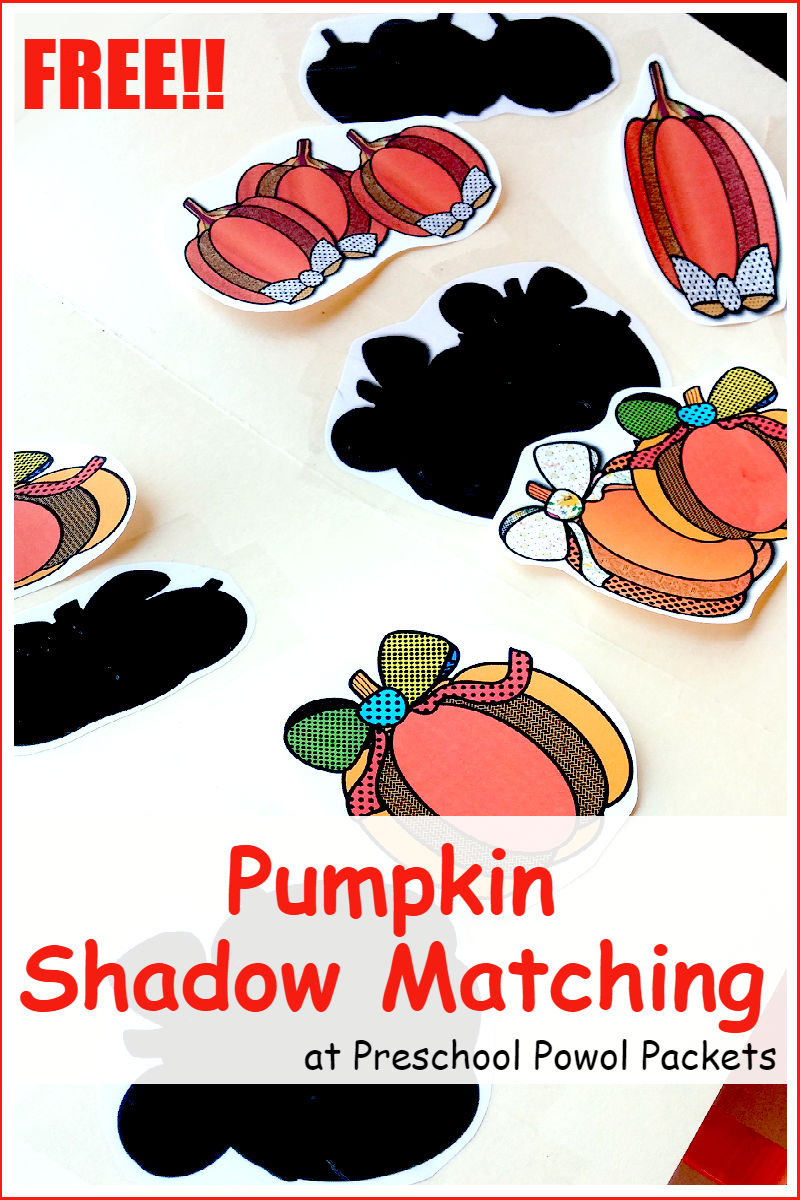 Preschool Pumpkin Shadow Matching Game | Preschool Powol Packets