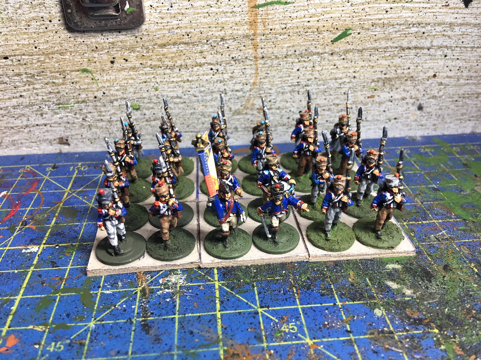 A figure painting therapy project.: At last an update..... 15mm Blue ...