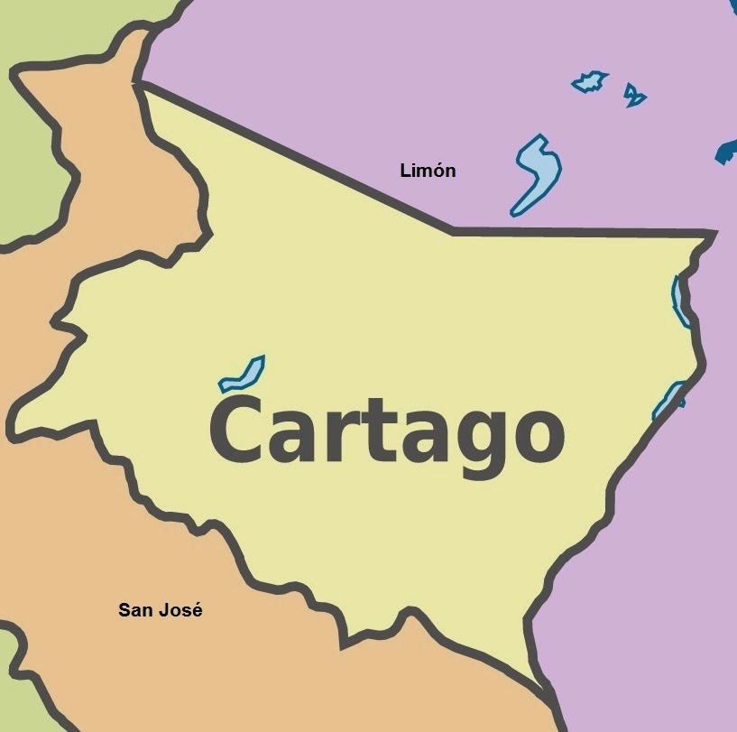 MAPAS DE: Cartago. Provincia N° 3 de Costa Rica
