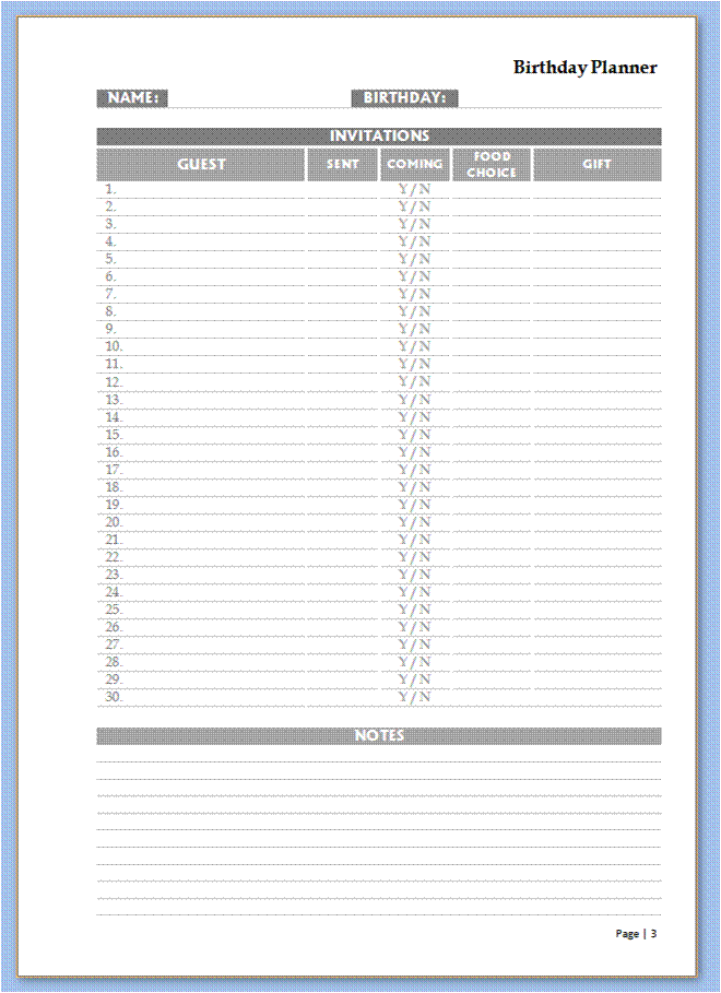 My Life All in One Place: Download a Party Planner for your A5 Filofax