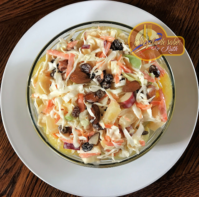 Ensalada Navideña de repollo y Piña | Mezcla De Sabor